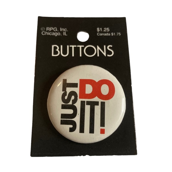 Vintage | Accessories | Vintage 99s Just Do It Button Pin | Poshmark